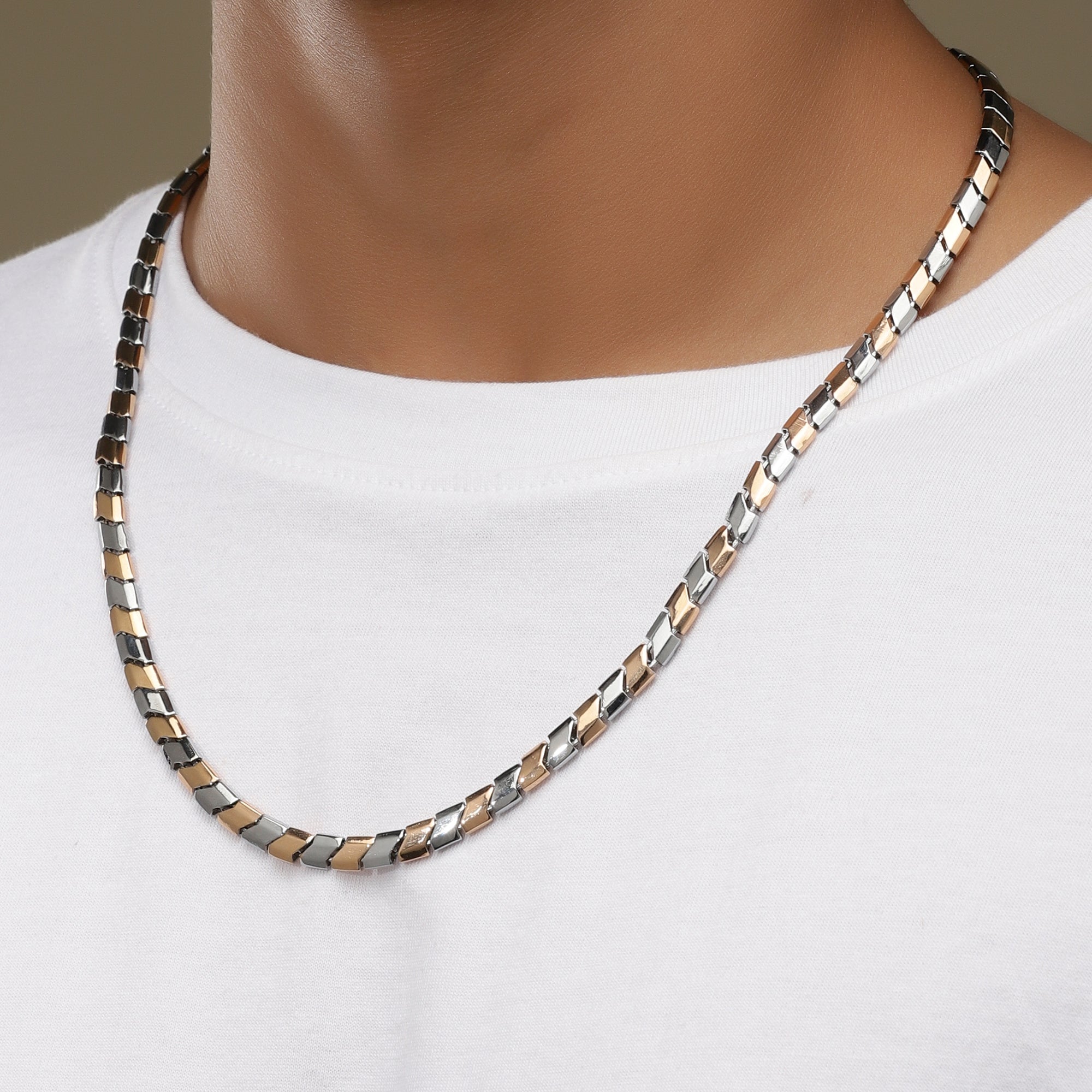 Flat Link Silver Chain Men – Eloa Jewellery